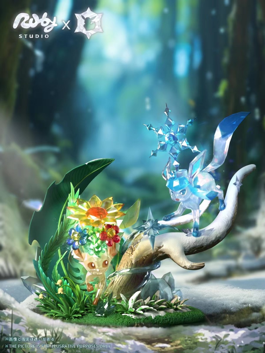 【Pre-order】Terastal Eevee Forest #2 Leafeon & Glaceon GK Resin Statue ...