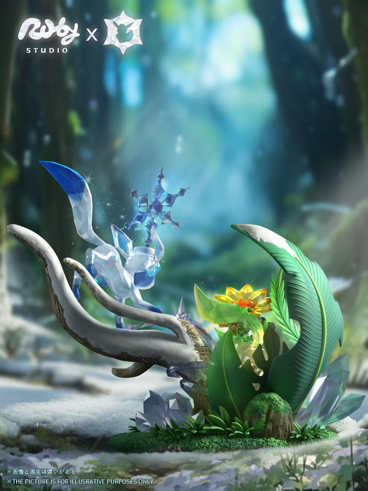 【Pre-order】Terastal Eevee Forest #2 Leafeon & Glaceon GK Resin Statue ...