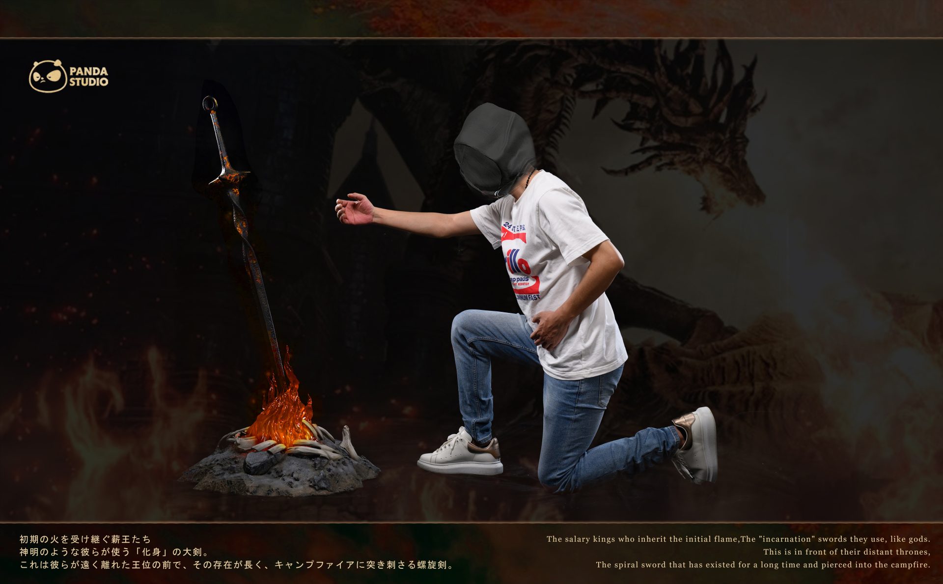 【Pre-order】 Elden Ring FireLink Greatsword Sword Resin Statue 1/1 Scale ...