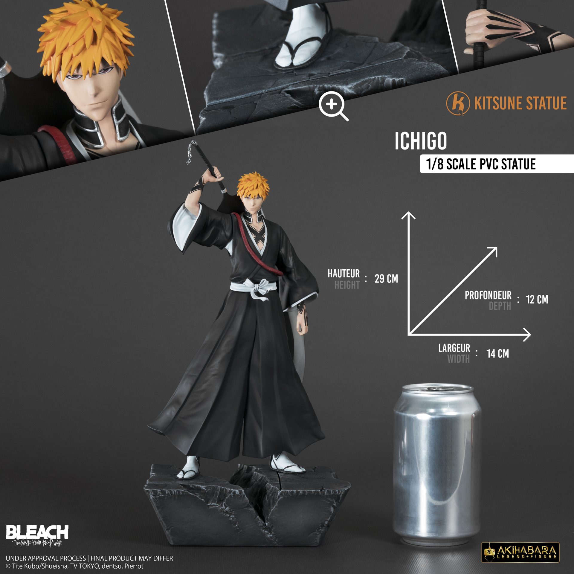【Pre-order】Bleach Ichigo PVC Statue 1/8 Scale Kitsune Studio - Bleach ...
