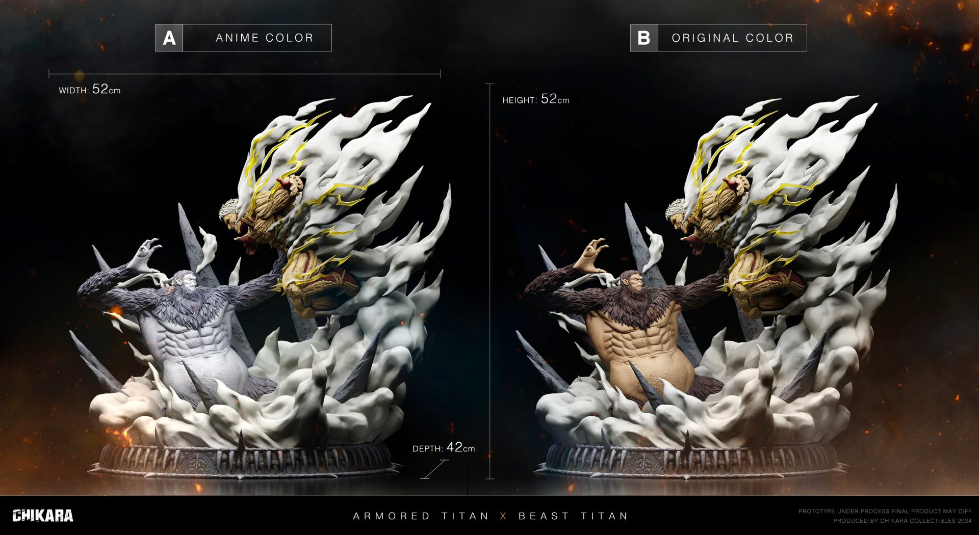 【Pre-order】AOT Armored Titan VS Beast Titan GK Resin Statue Chikara ...