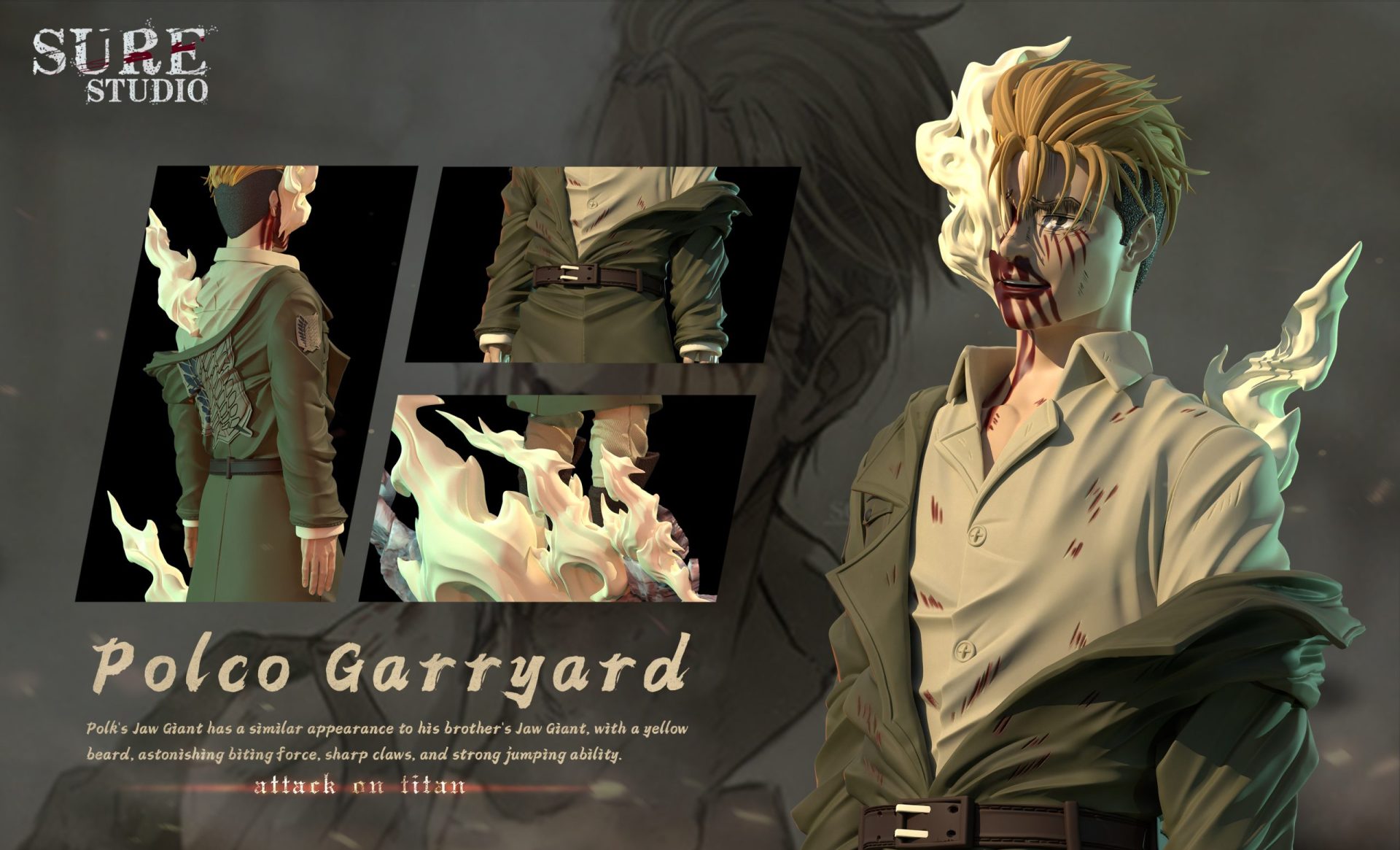 【Pre-order】Attack on Titan Porco Galliard GK Resin Statue Sure Studio ...