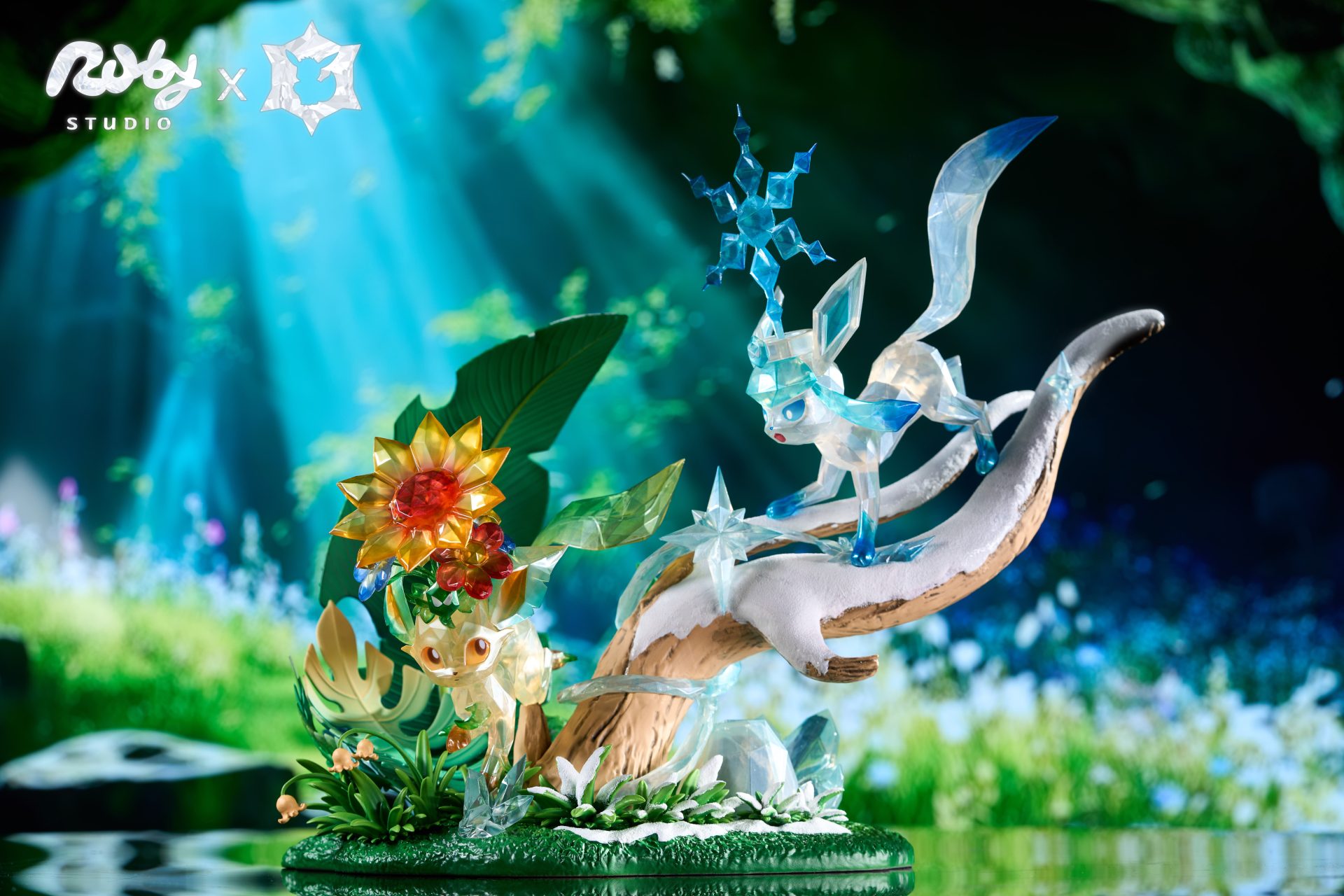【Pre-order】Ruby Studio Terastal Eevee Forest #2 Leafeon & Glaceon GK Resin Statue - Pokemon ...